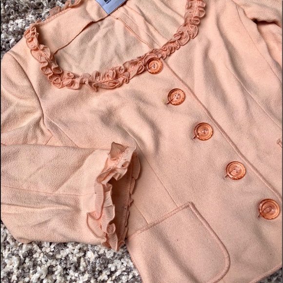 Moschino | Jackets & Coats | Moschino Pink Ruffle Jacket Blazer Sz 2 ...